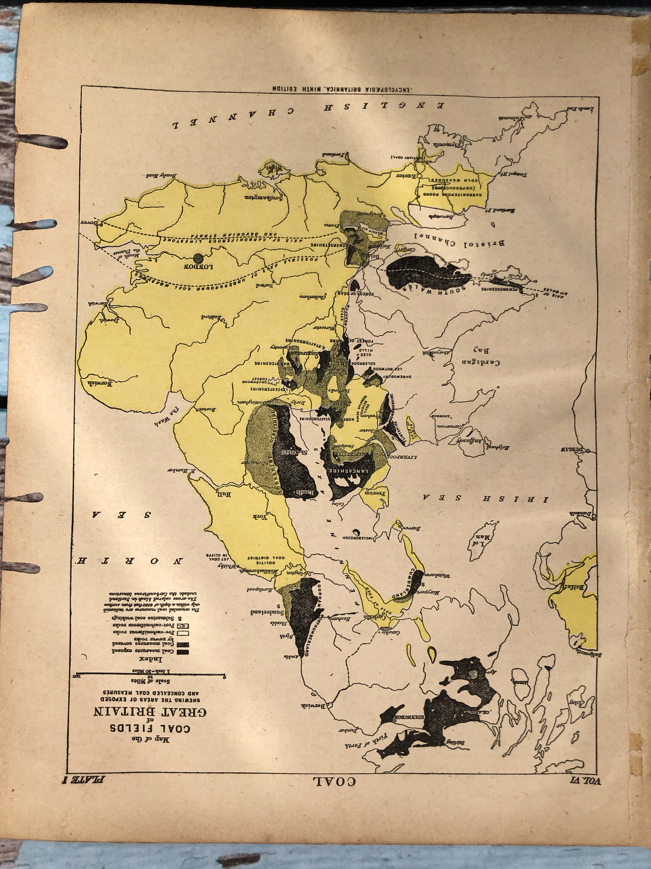 1893 Coal Fields of Great Britain Map Print. Original Antique - Etsy
