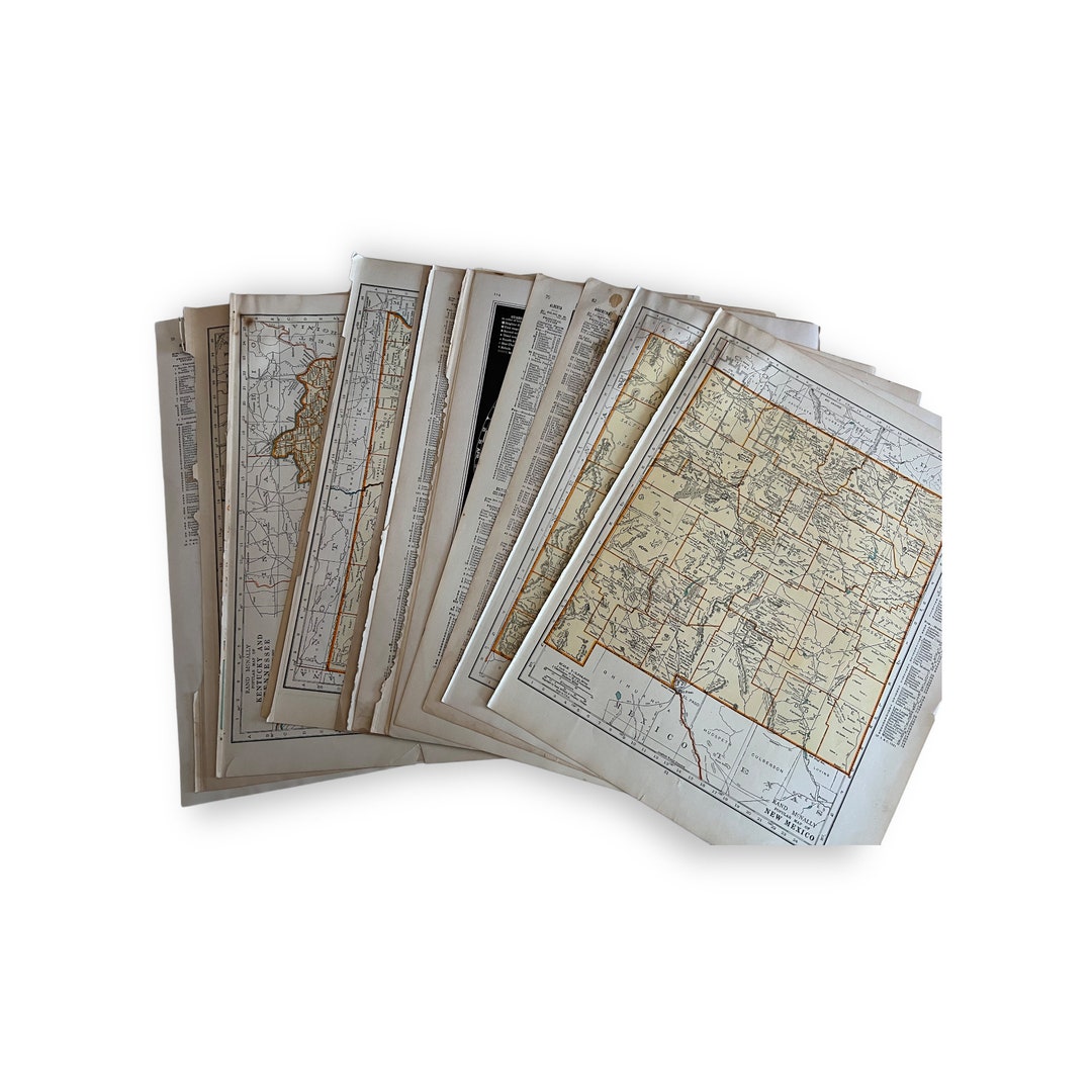 Antique Map Collection. 20 Large Old Map Set. Ephemera - Etsy