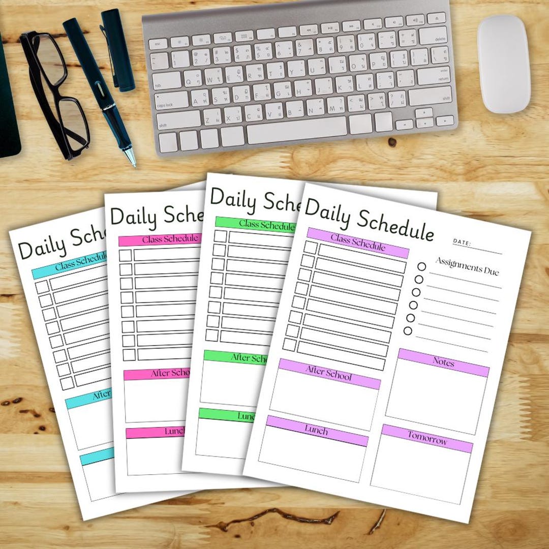 School Schedule Printable for ADHD Students: Stay Organized and Focused ...