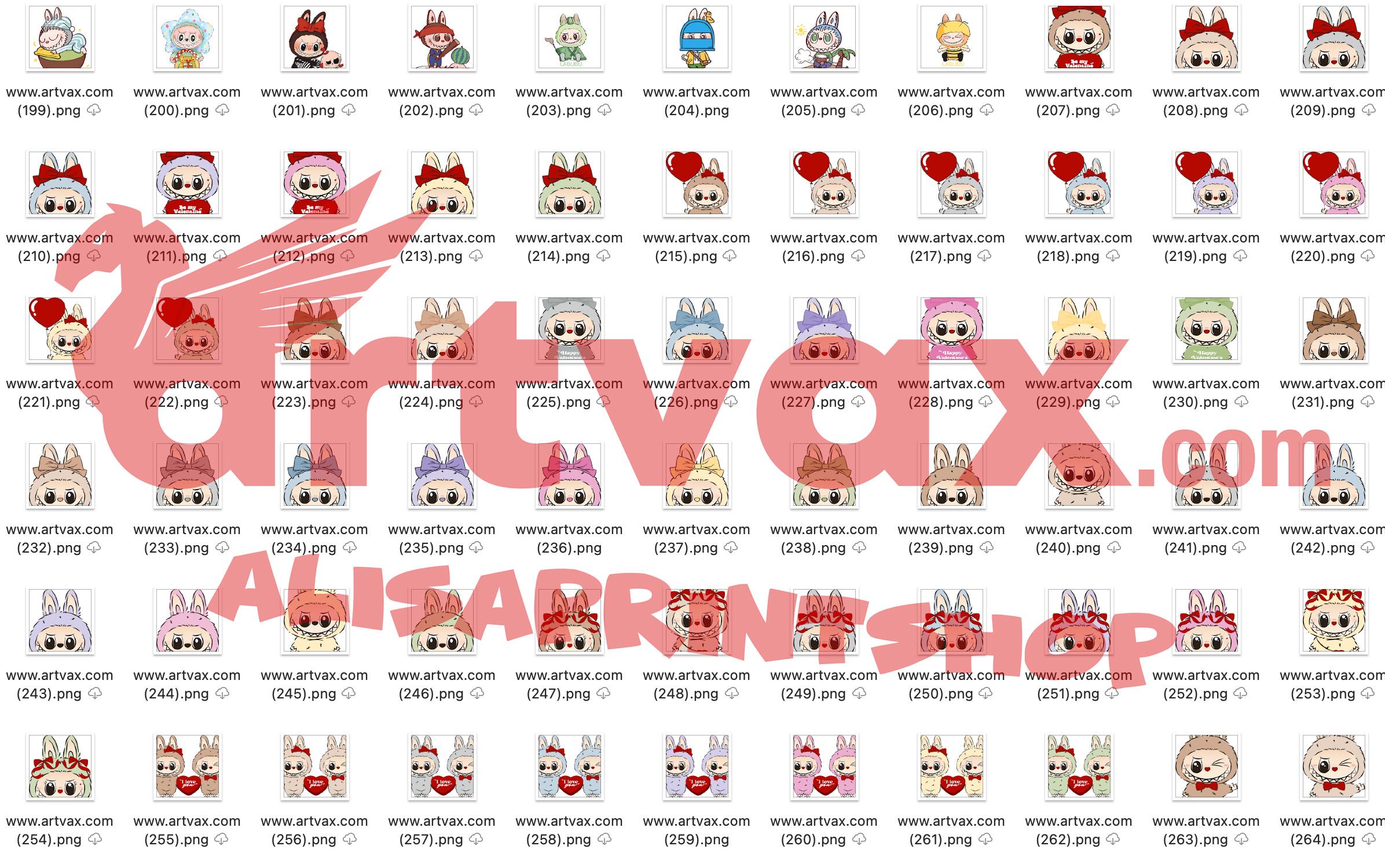 350 Labubu Mega PNG Bundle | Cute Kawaii Labubu Clipart | Pastel ...