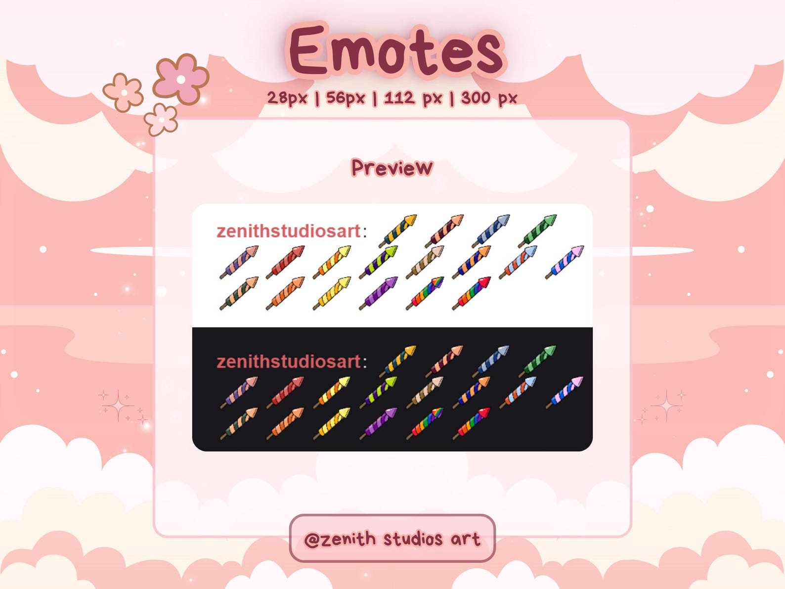 18 Firework Emotes Badges Channel Points Discord Twitch Youtube ...