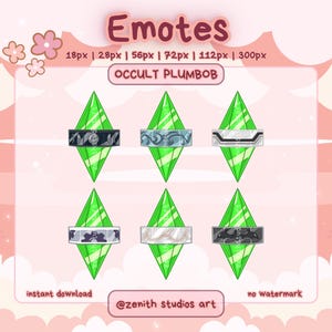 Sims Occult Plumbob Emotes & Badges | Channel Points Icons | Kawaii ...