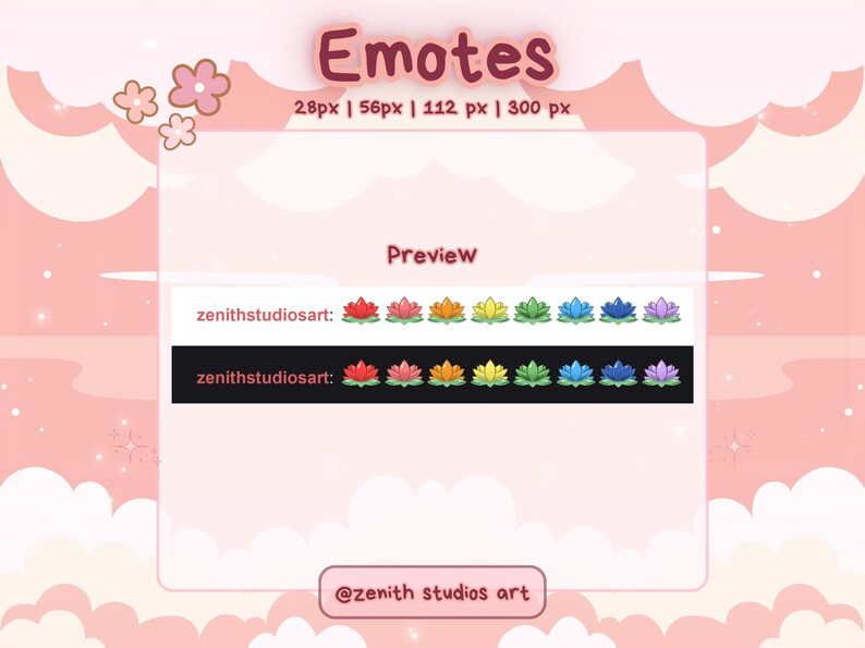 Lotus Flower Emotes & Badges Channel Points Icons Kawaii Gaming ...