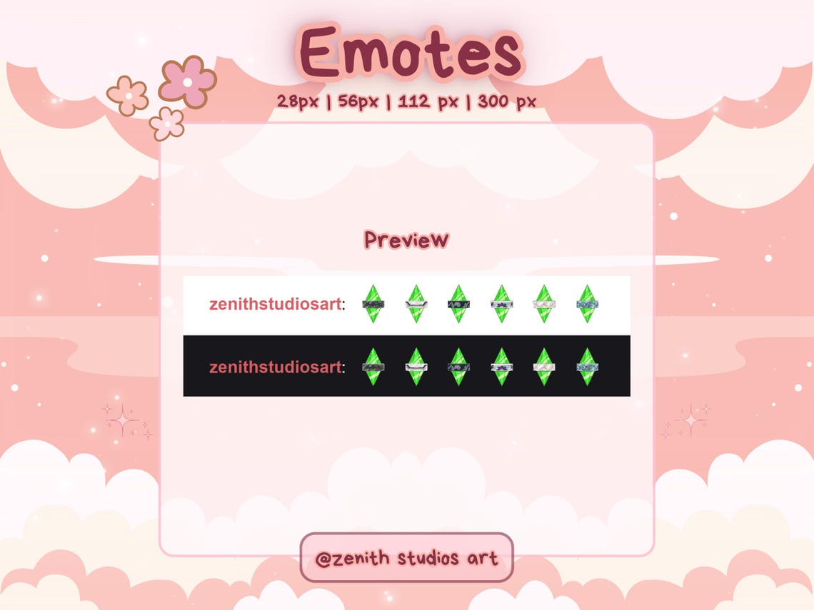 Sims Occult Plumbob Emotes & Badges | Channel Points Icons | Kawaii ...