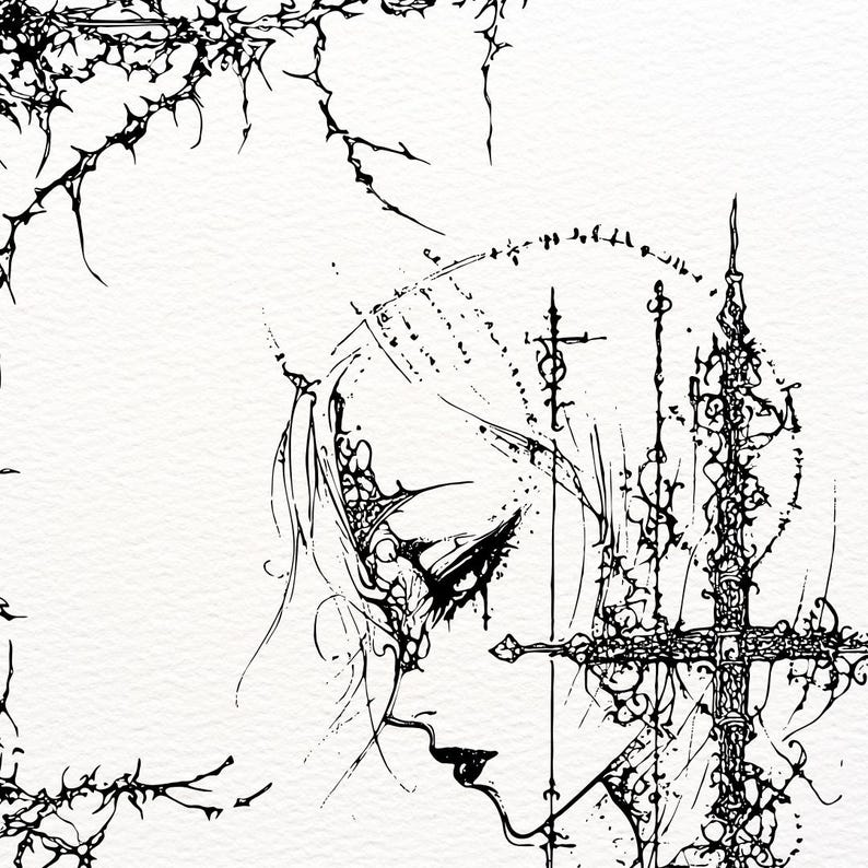 Exclusive Cyber Sigilism Vector Design, Tattoo Stencil SVG & PNG File ...