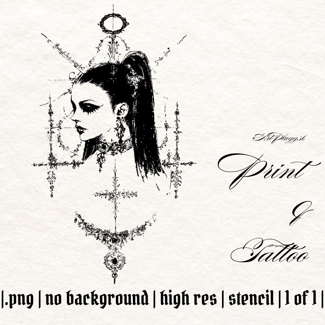 Cybersigilism Tribal Tattoo Flash Stencil - 1of1 Gothic Design (PNG, White & Transparent) - Etsy