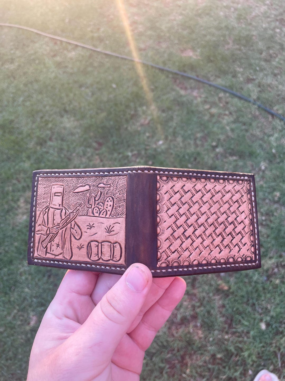 Tooled Ned Kelly Theme Card Wallet With Money Clip - Etsy