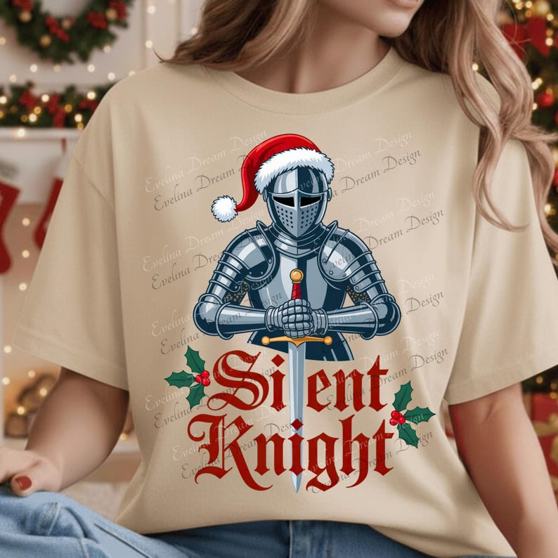 Silent Knight Santa PNG, Medieval Christmas Knight Clipart, Funny Santa ...