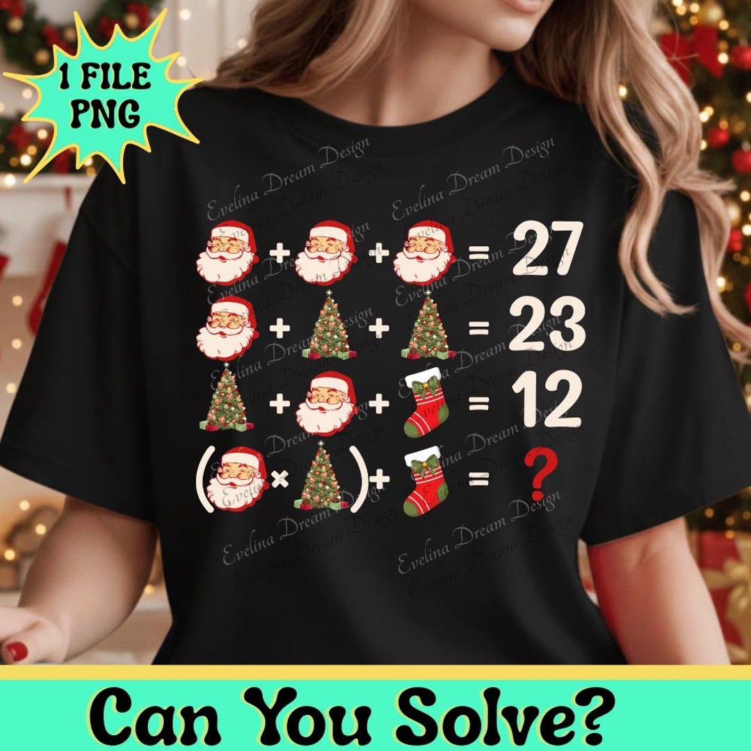 67 Christmas Math Puzzle PNG, Funny Six Seven Meme Equation Clipart ...