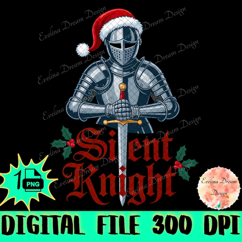 Silent Knight Santa PNG, Medieval Christmas Knight Clipart, Funny Santa ...