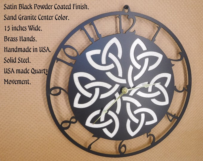 Celtic Knot Wall Clock. 15 Inch Wide. Brass Hands. Solid - Etsy