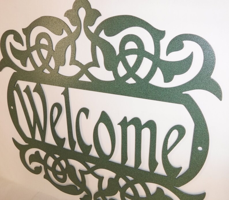 Scroll Welcome Sign Outdoor Sign Wall Decor Metal Art - Etsy
