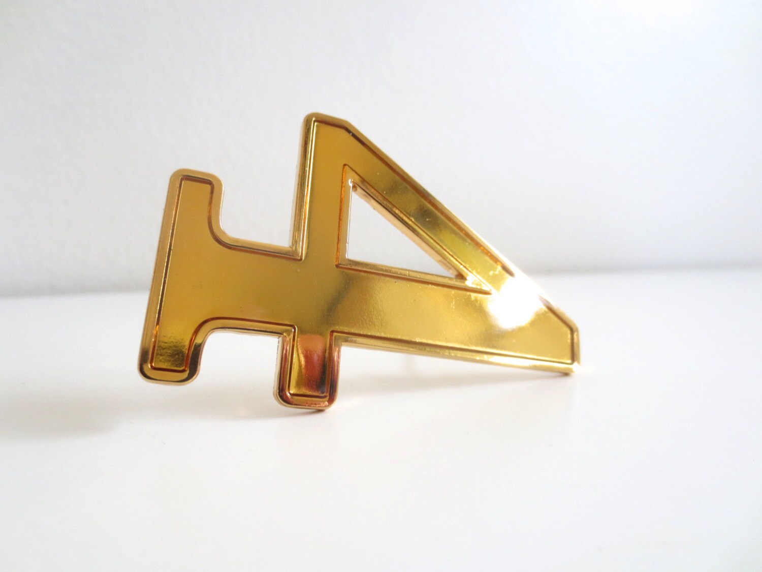 Vintage Number 4 Pin Four Numerical Gold Metal Retro - Etsy