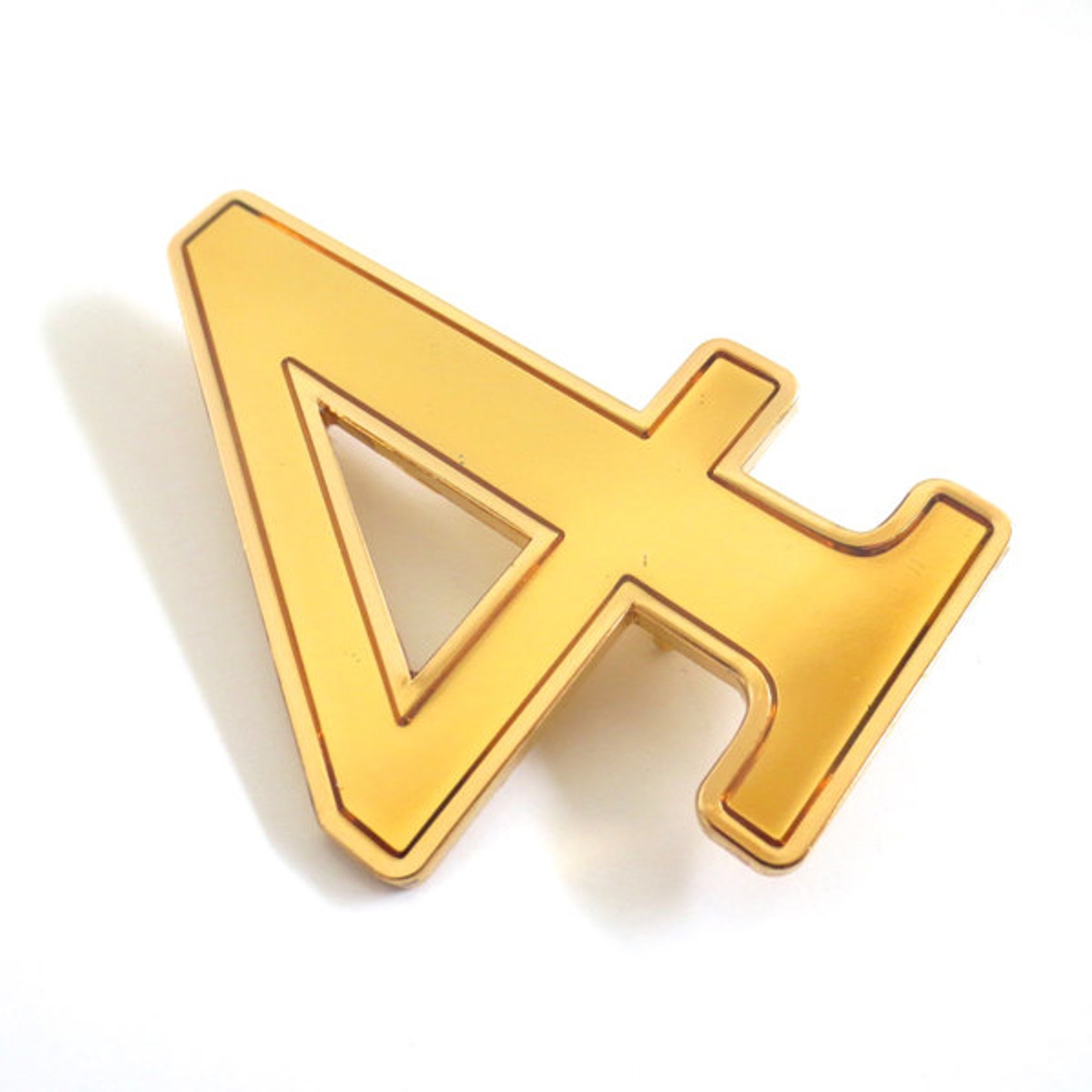 Vintage Number 4 Pin Four Numerical Gold Metal Retro - Etsy