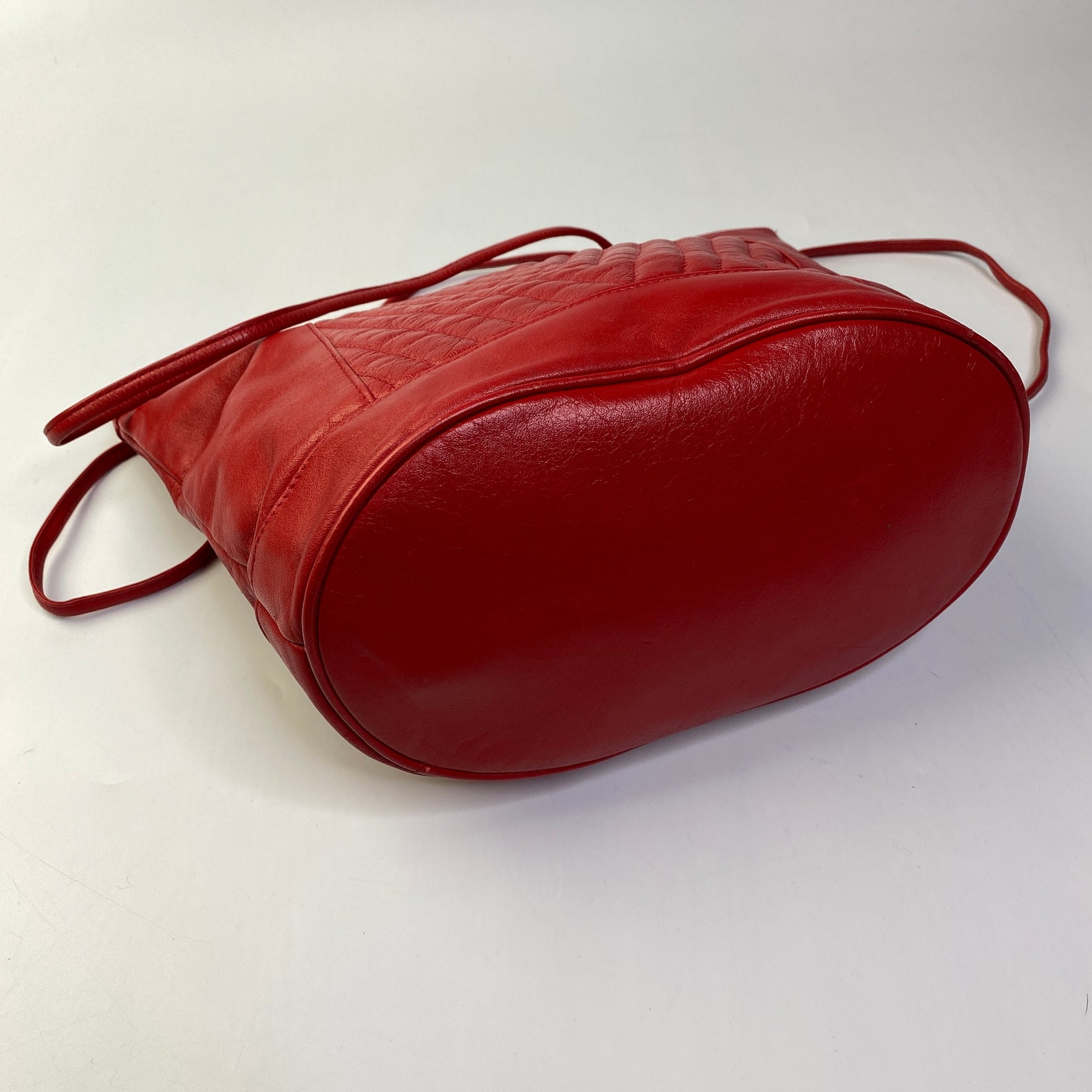 Vintage Nina Ricci Cherry Red Leather Quilted Bucket Bag Purse - Etsy