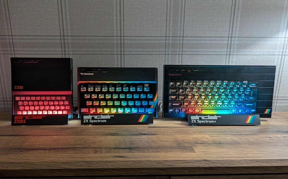 Sinclair ZX Spectrum 128K Display Stand - Rainbow Glow Lighting - Etsy