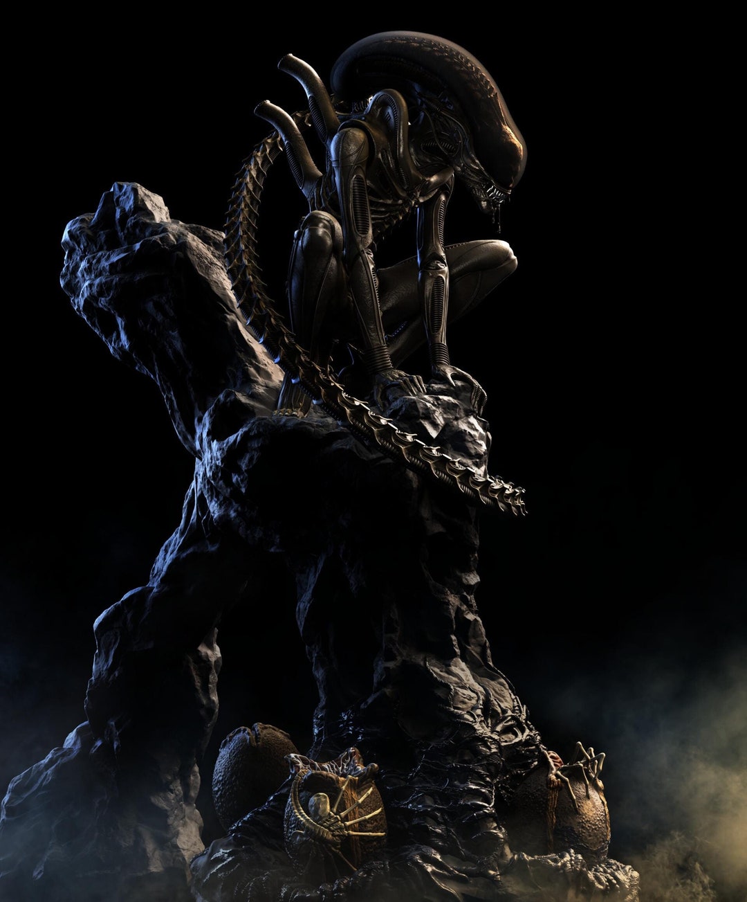 Alien Xenomorph STL Model for Resin Printer Figure 3D Printing High ...