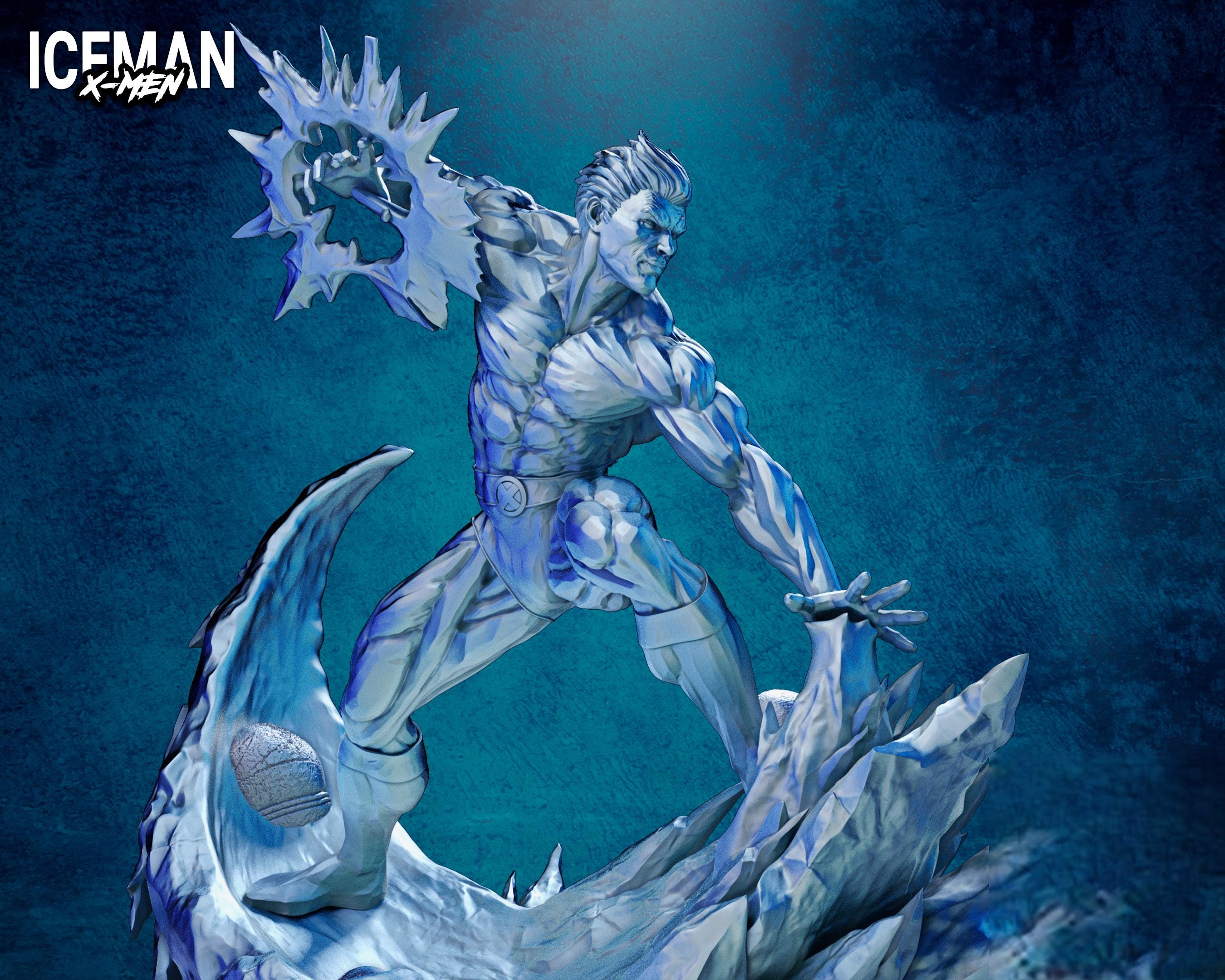 Iceman X-men uncut / Cut STL Model for Resin Printer Figure 3D Printing ...
