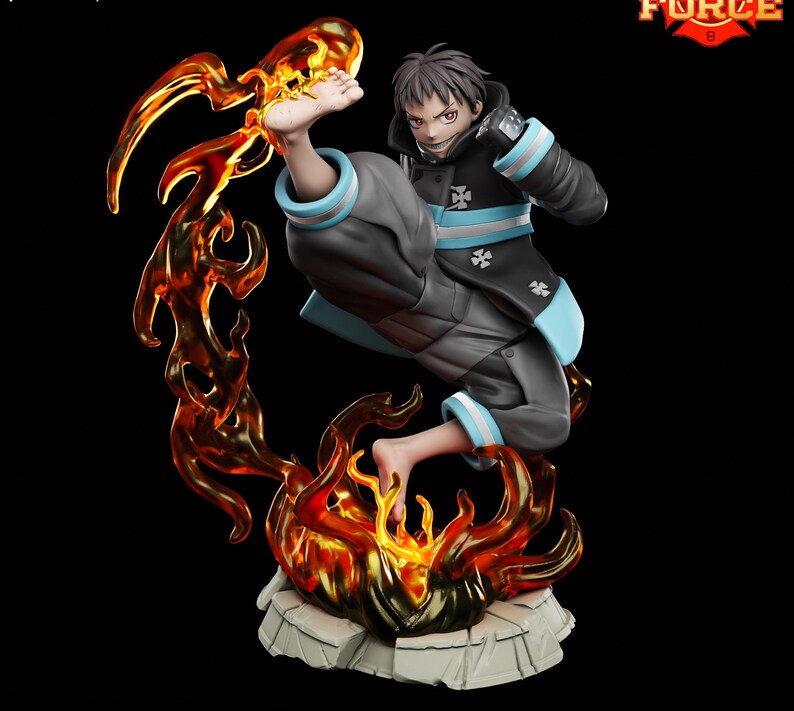 Shinra Fire Force Anime Figure STL File Detailed Diorama 3D Model for ...