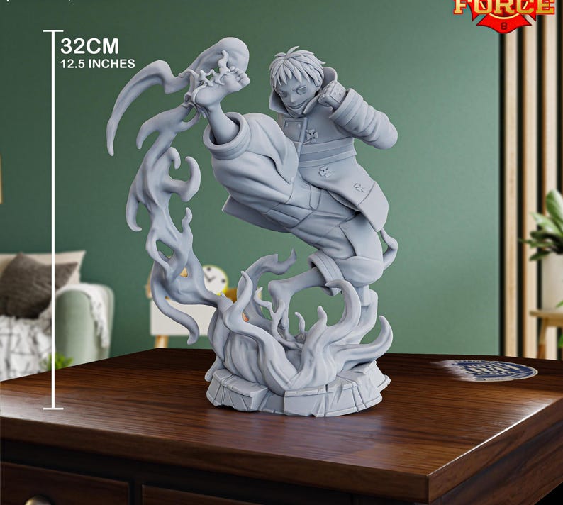 Shinra Fire Force Anime Figure STL File Detailed Diorama 3D Model for ...