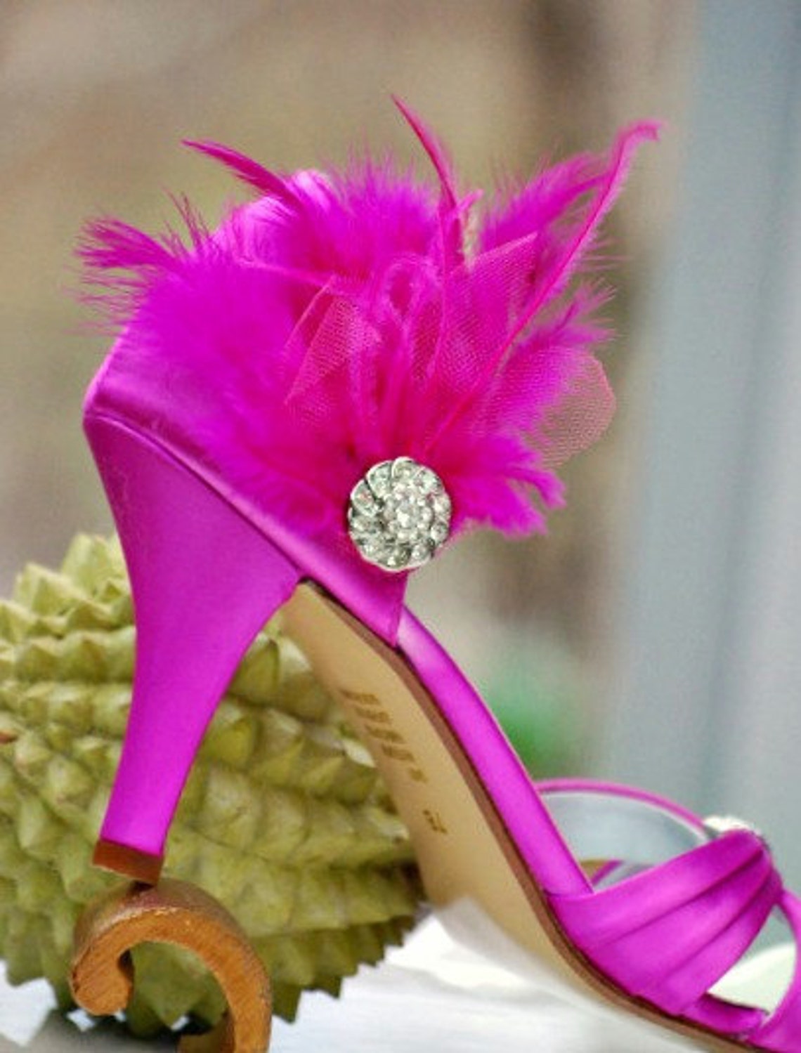 Fuschia / Fuchsia Pink & Rhinestones Fascinator Comb / Hair - Etsy