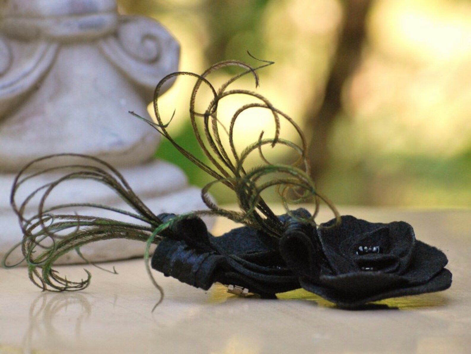 Stunning Black Shoe Clips. Peacock Flue Strand Beads Winter - Etsy