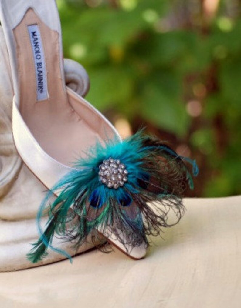 Shoe Clips Peacock Fan. Couture Bride Bridal Bridesmaid MOH - Etsy