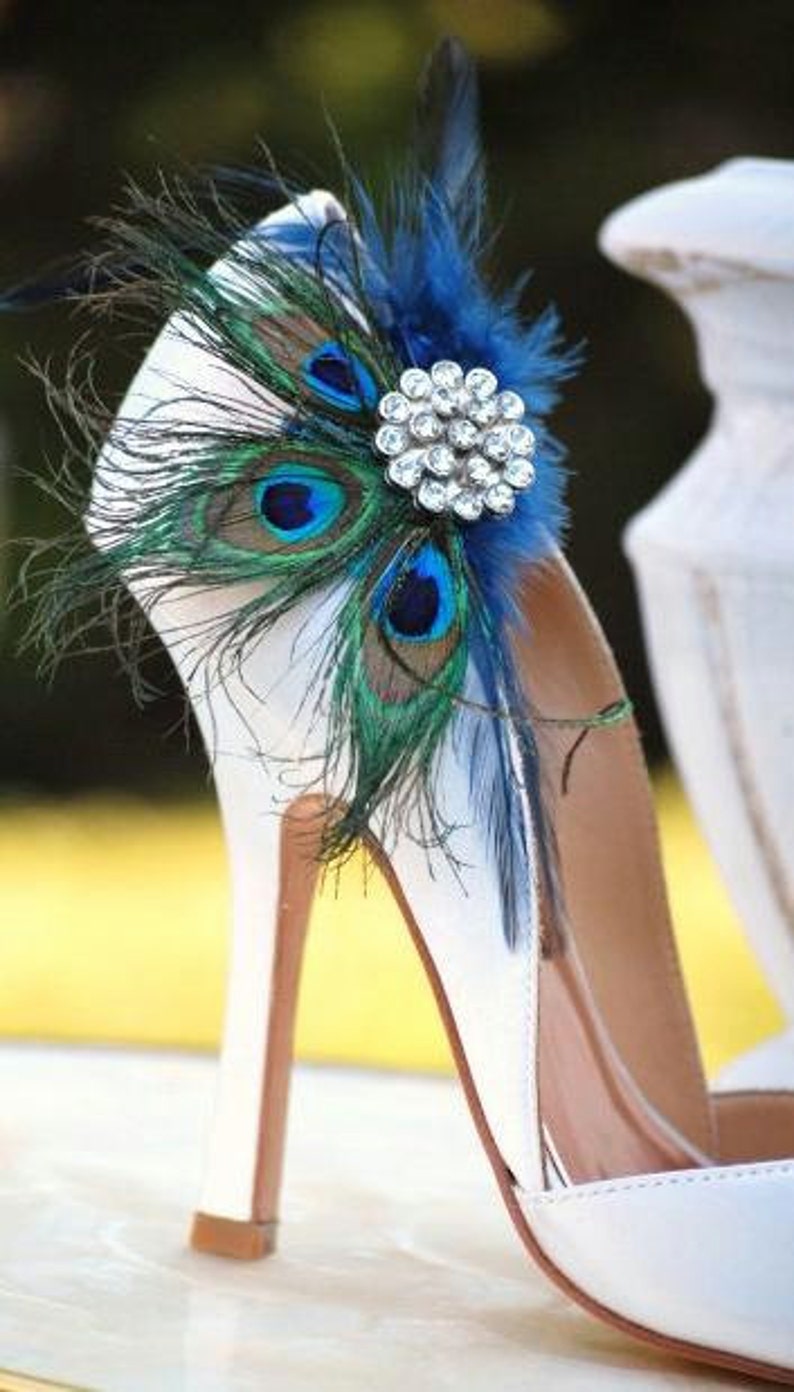 Shoe Clips Peacock Fan. Couture Bride Bridal Bridesmaid MOH - Etsy