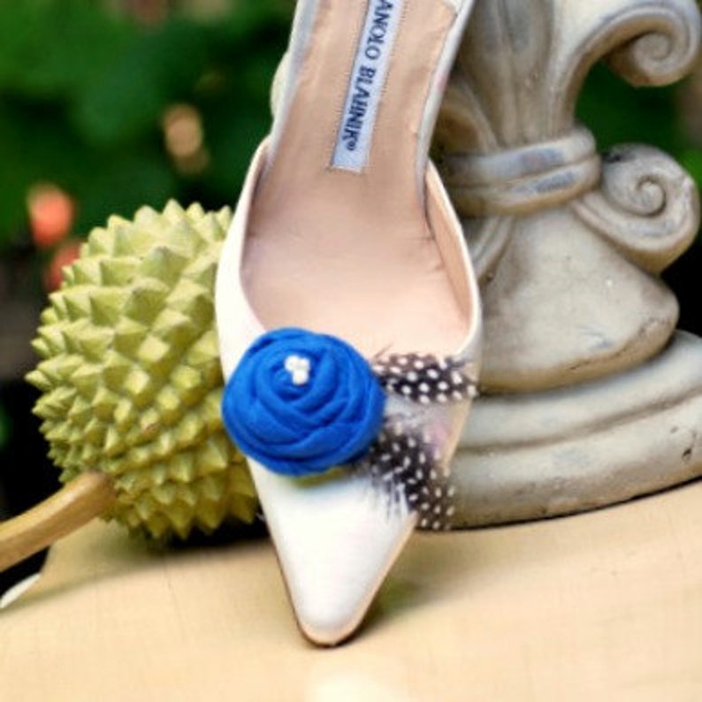Shoe Clips Royal Blue Embellishment. Mediterranean Cobalt - Etsy