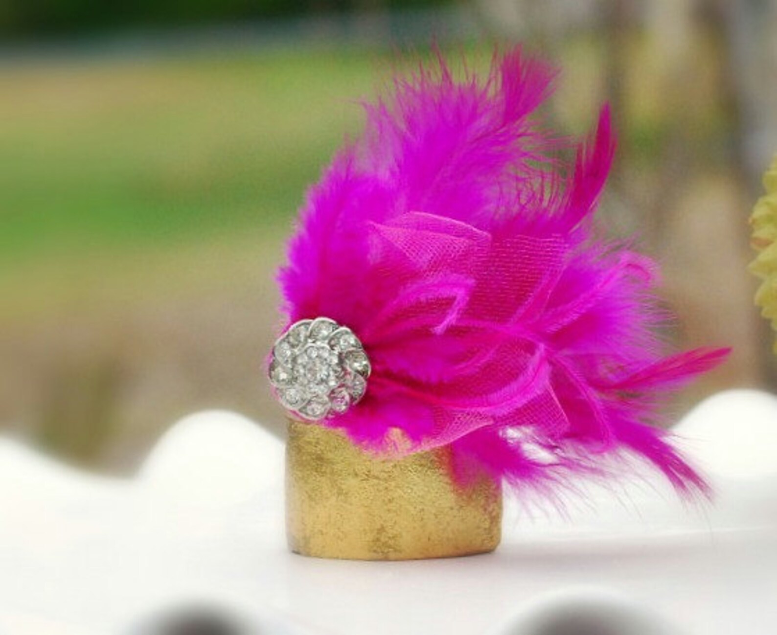 Fuschia / Fuchsia Pink & Rhinestones Fascinator Comb / Hair - Etsy