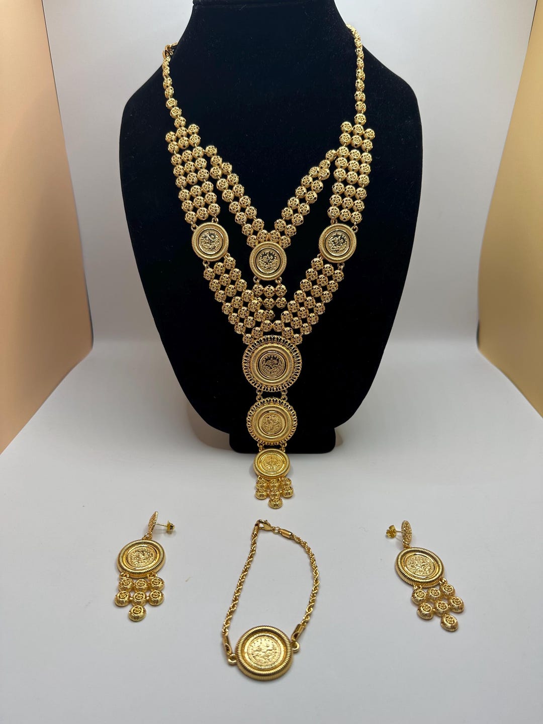 22k Faux Turkish Style Gold | Turkish Gold Necklace for Weddings/events ...