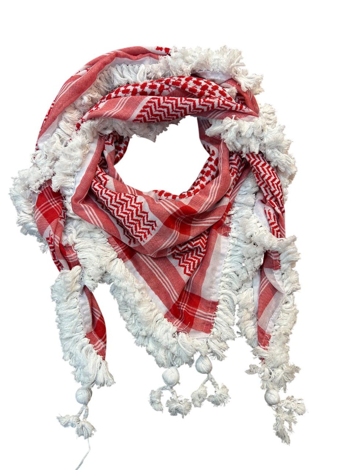 Jordanian Keffiyeh Scarf: Traditional Arab Shemagh With Tassels - Etsy