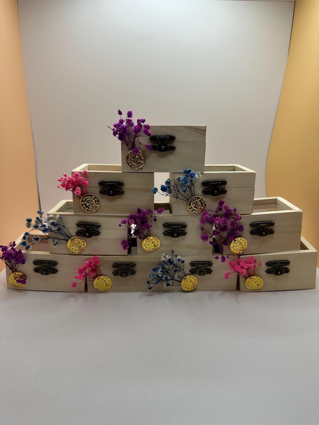 Wooden Henna Favor Box 12 Boxes/pieces | Comes With Colored Prayer ...