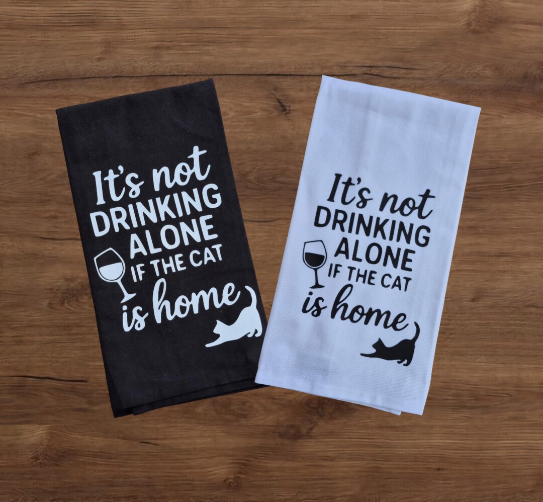 Cat Themed Kitchen Towels – Cute Cat Lover Tea Towels – Funny Cat ...