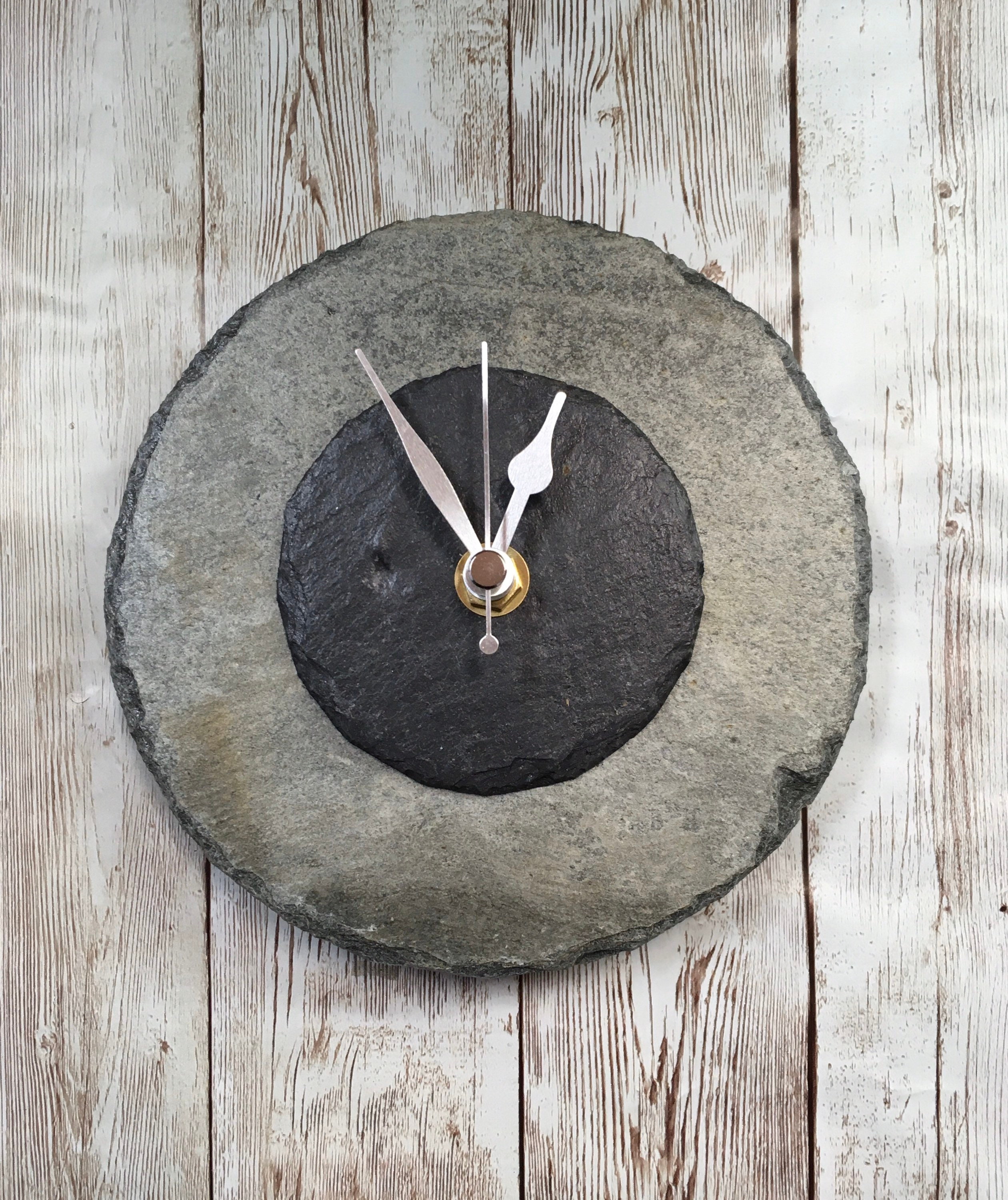 Cornish Slate Round Clock Silent Mechanism 15 Cms - Etsy UK