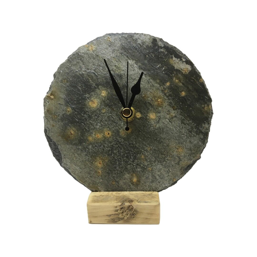 Cornish Slate Mantel Clock Silent Mechanism Size Without Stand 15 Cms ...