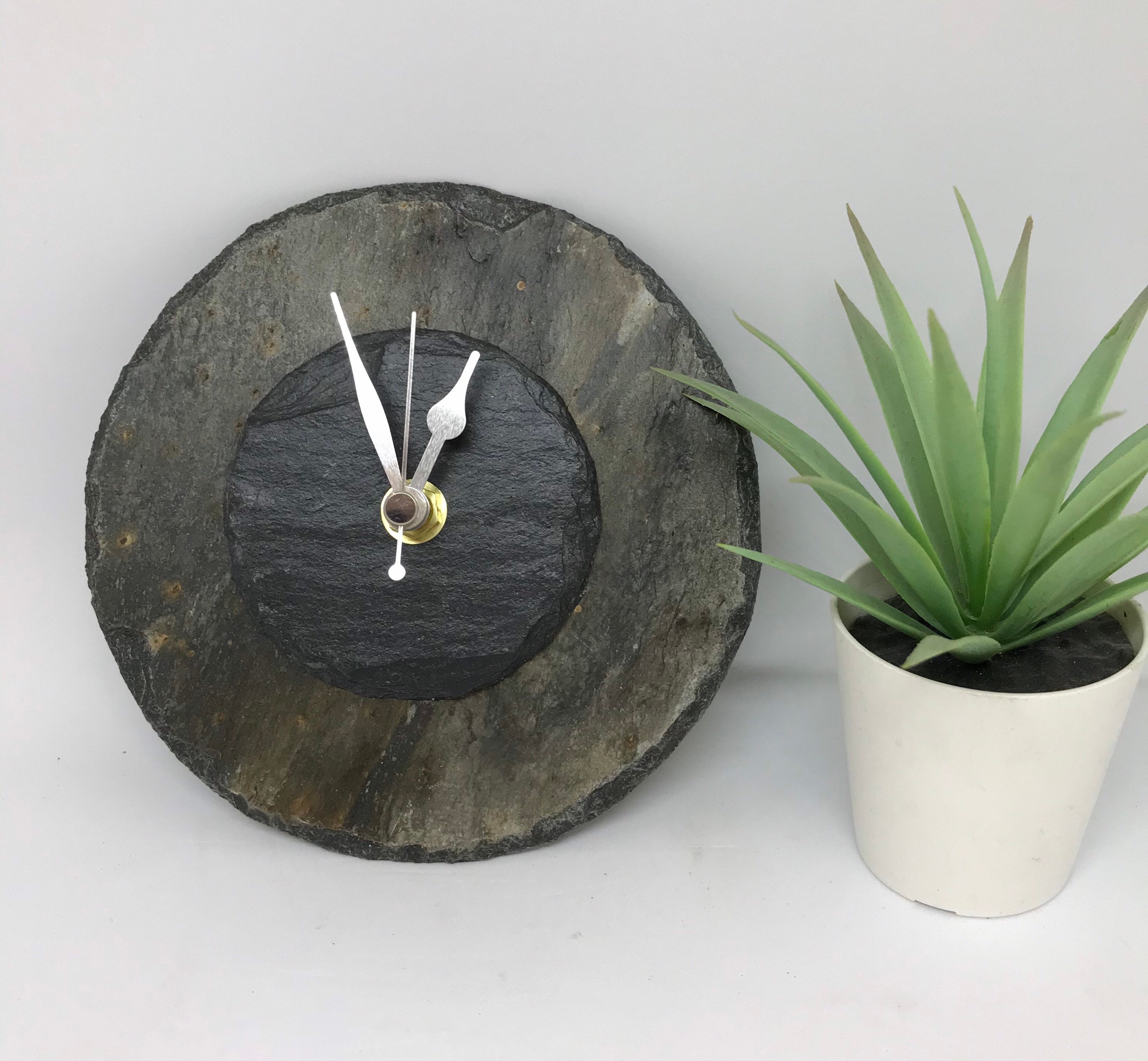Cornish Slate Round Clock Silent Mechanism 15 Cms - Etsy UK