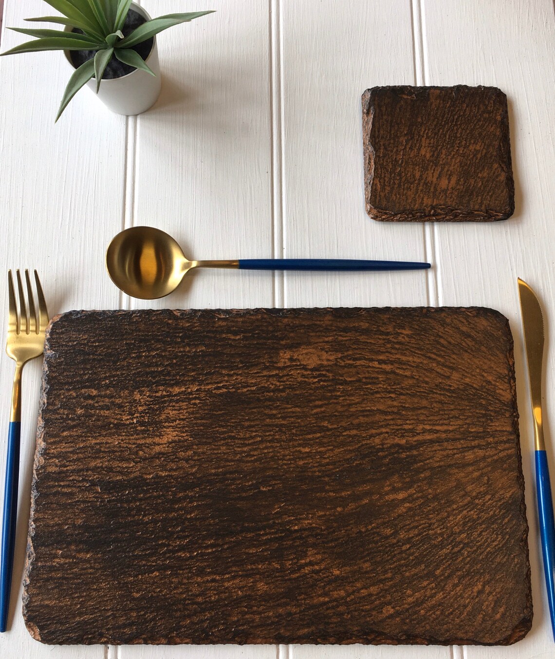 Bronze Slate Placemats set of X2 Placemats Only 20x30 Cms | Etsy UK