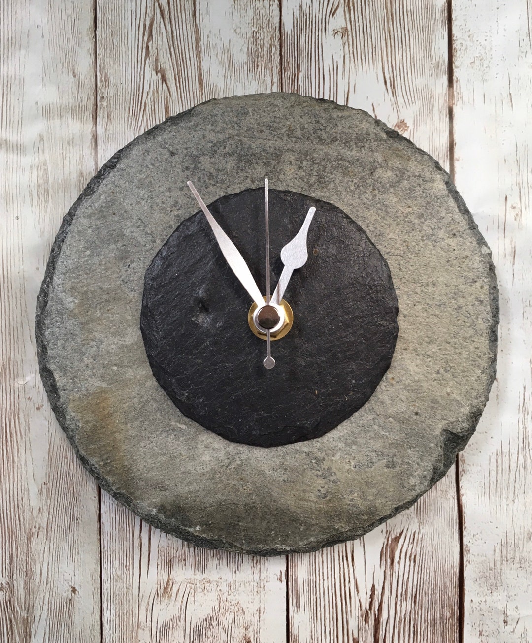 Cornish Slate Round Clock - Silent Mechanism - 15 Cms - Etsy UK