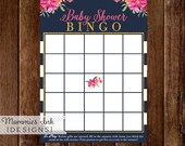 Items similar to Watercolor Floral Baby Bingo, Watercolor Baby Shower ...