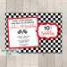 Checkered Flag Birthday Party Invitation Kids Racing Party | Etsy