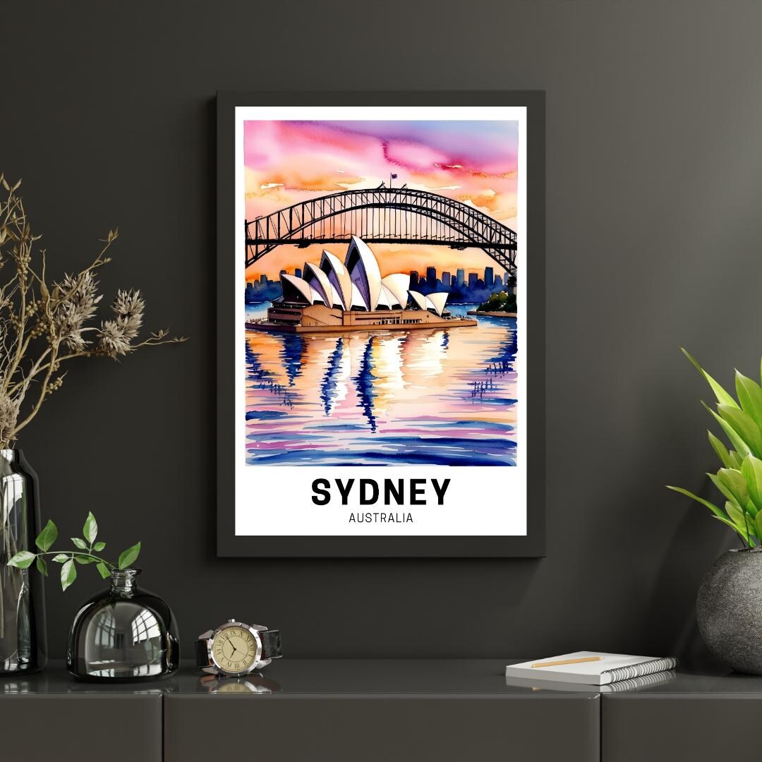 Poster Sydney, Sydney Australien Print, Wall Art, Travel Poster, Home ...