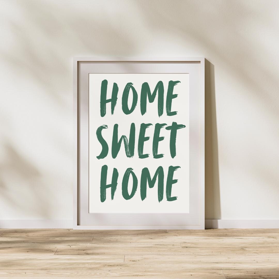 Home Sweet Home Quote Poster, Quote Wall Art, Motivational Poster ...