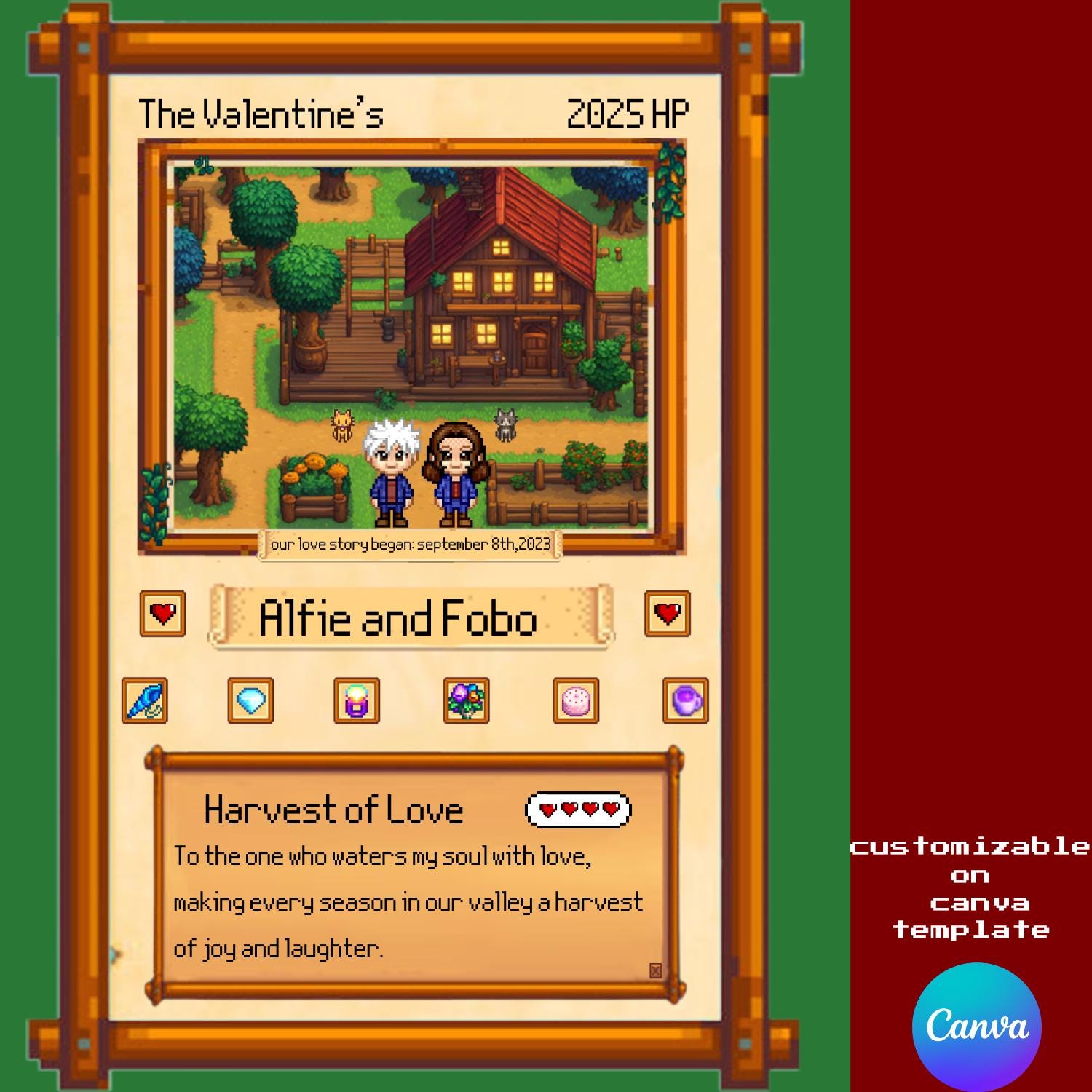 Custom Stardew Valley Couple Card - Personalized Couples Gifts ...