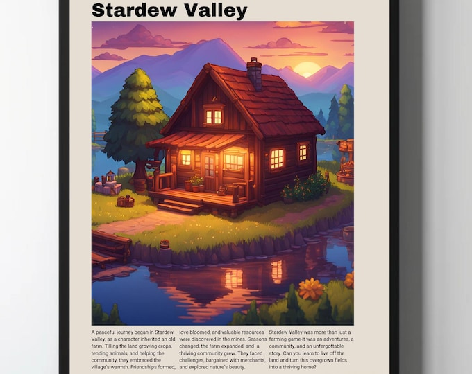 Stardew Valley Poster, Video Game Poster, Minimalist Game Print, Gaming ...