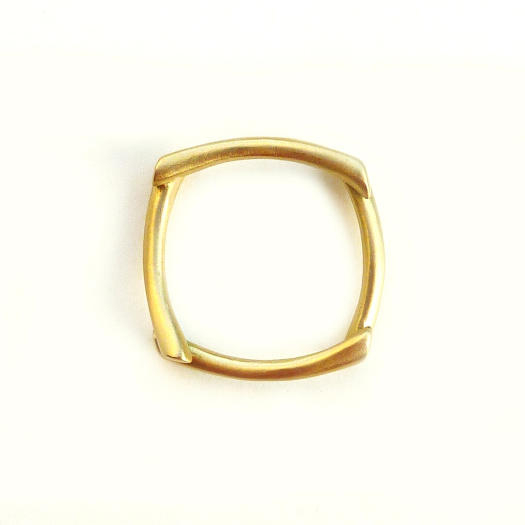 18K Gold Ring, Square Gold Ring, Solid Gold Ring Zen Nature Collection ...