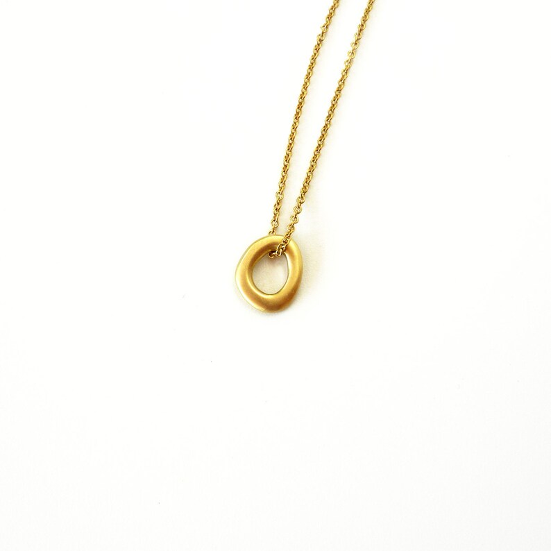 18K Gold Pendant, Solid Gold Link Pendant, Minimalist Pendant Necklace ...