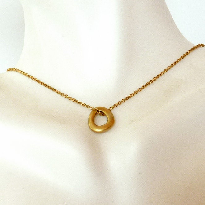 18K Gold Pendant, Solid Gold Link Pendant, Minimalist Pendant Necklace ...