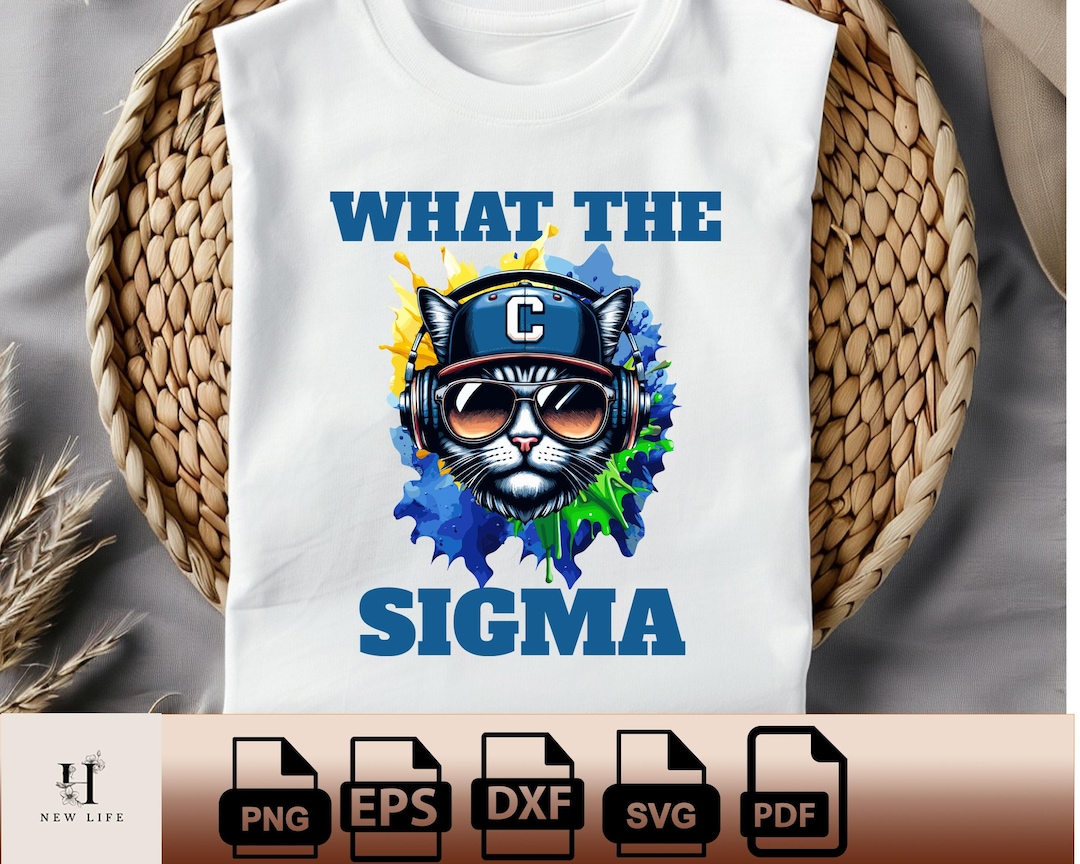 Sigma Cat Clipart: Funny Cat With Headphones (PNG, SVG, PDF, Webp) - Etsy