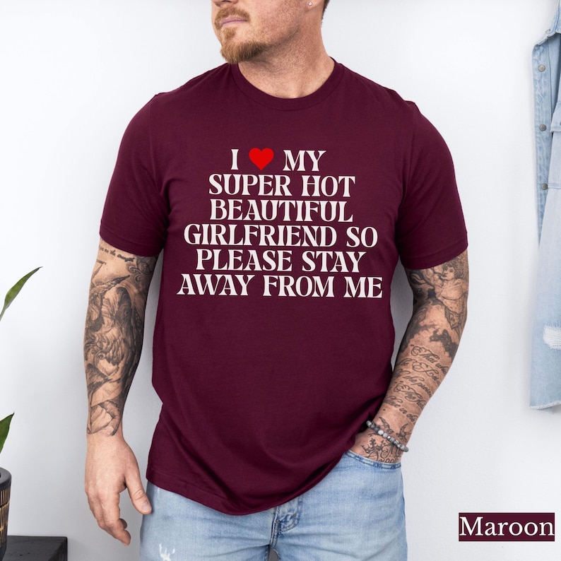 I Love My Girlfriend Funny Shirt, I Heart My Girlfriend Top, Valentine ...